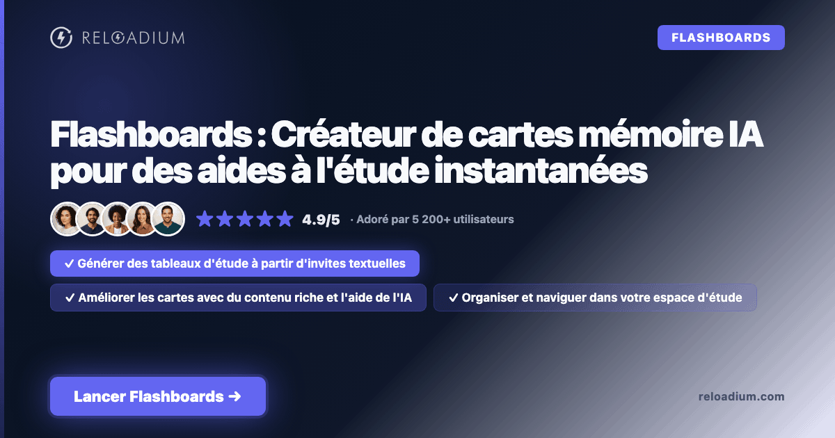 Flashboards : Créateur de cartes mémoire IA